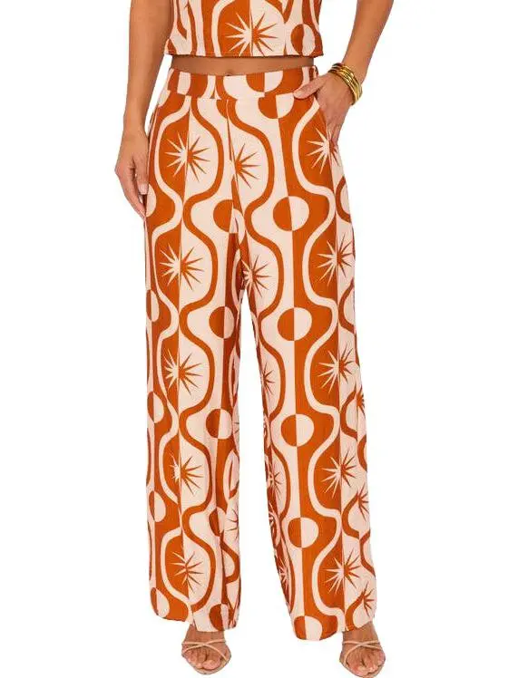 VICI Abstract-patterned Pants - Rust/sand