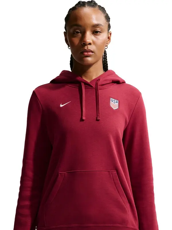 Nike Usmnt Club Fleece Soccer Pullover Hoodie - Red