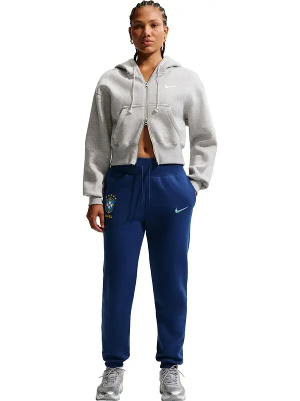 Nike Brazil Phoenix Fleece Soccer High-waisted Pants - Blue