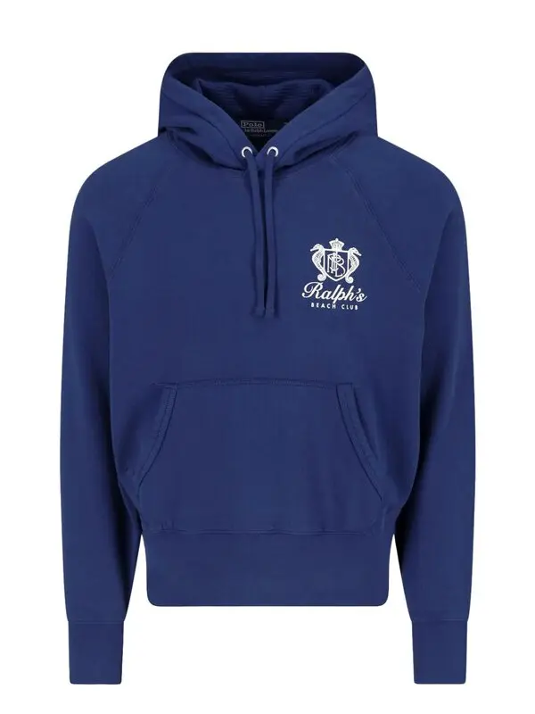 Stone Island Cotton Logo Hoodie - Blue