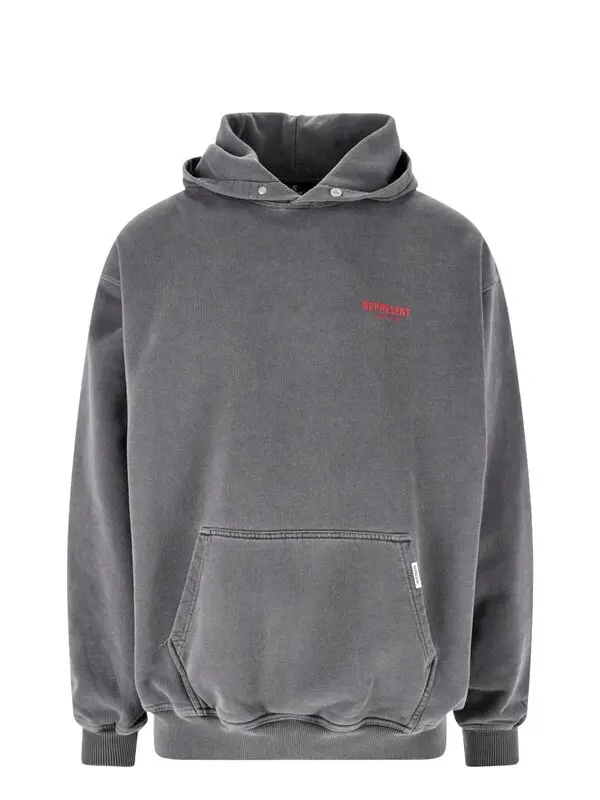 Fear Of God Stone Island Cotton Logo Hoodie - Gray