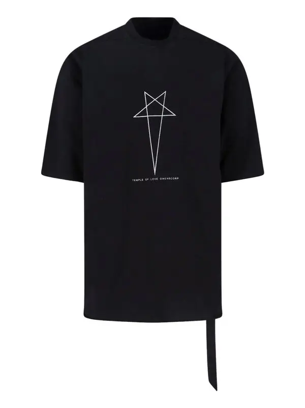 Rick Owens T-shirt "pentagram Tommy - Black