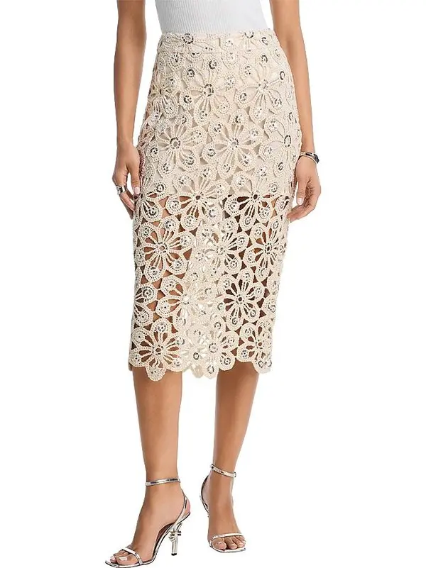 Aqua Crochet Skirt - White