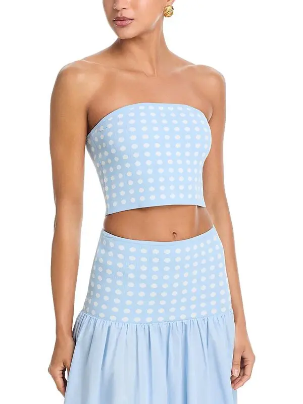 Aqua Polka Dot Top - Sky Blue/white