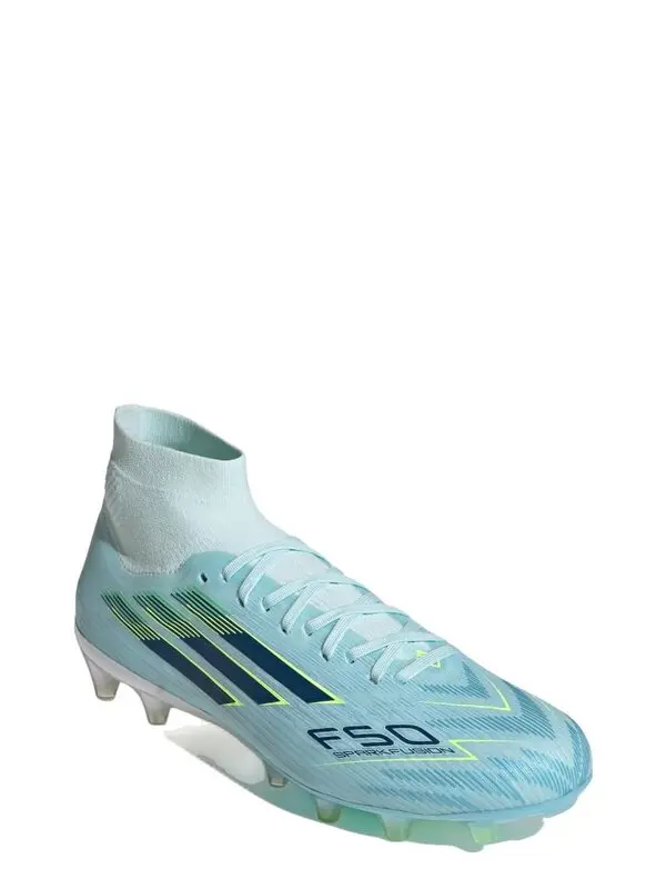 Adidas F50 Sparkfusion Pro Mid Cut Firm Ground / Artificial Ground Soccer Cleats - Almost Blue / Dusky Petrol / Hi-res Yellow
