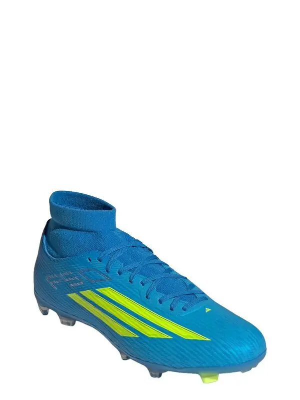 Adidas F50 League Mid Cut Firm Ground / Multi Ground Soccer Cleats - Lucid Ray Blue / Team Solar Yellow 2 / Lucid Aquamarine