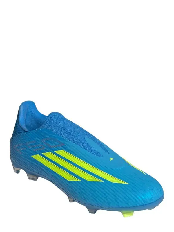 Adidas F50 League Laceless Firm Ground / Multi Ground Soccer Cleats - Lucid Ray Blue / Team Solar Yellow 2 / Lucid Aquamarine