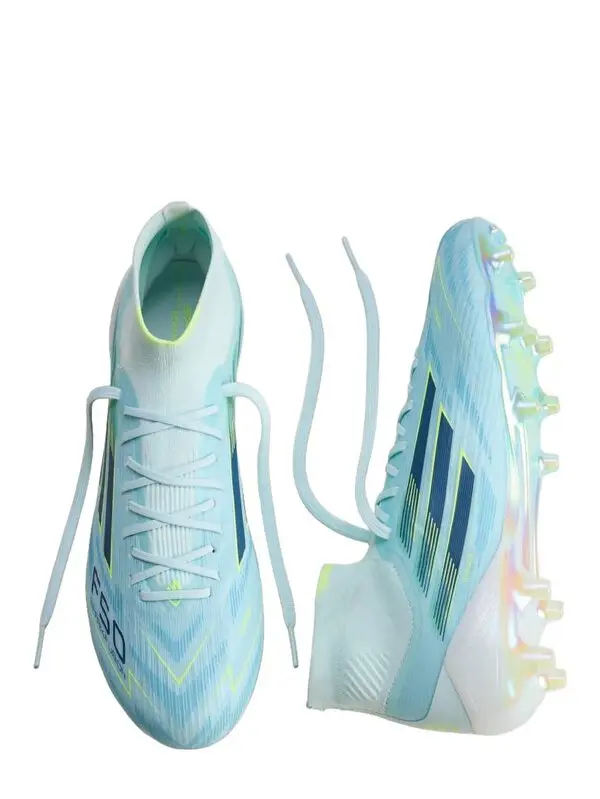 Adidas F50 Sparkfusion Elite Mid Cut Soccer Cleats - Almost Blue / Dusky Petrol / Hi-res Yellow