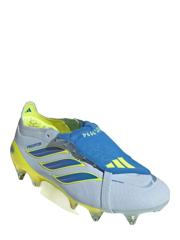 Adidas Predator Elite Fold-over Tongue Soft Ground Soccer Cleats - Crystal Sky / Ray Blue / Team Solar Yellow 2