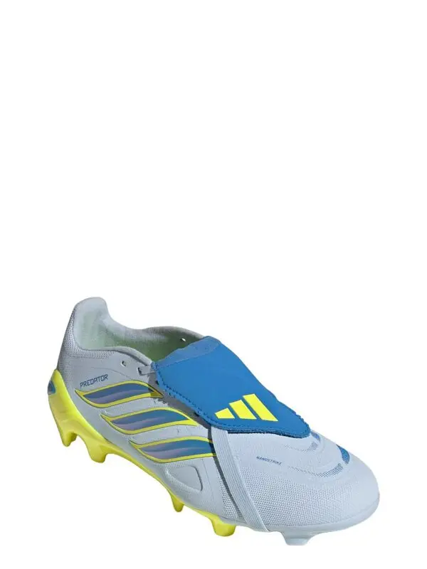 Adidas Predator League Fold-over Tongue Firm Ground Soccer Cleats - Crystal Sky / Ray Blue / Team Solar Yellow 2