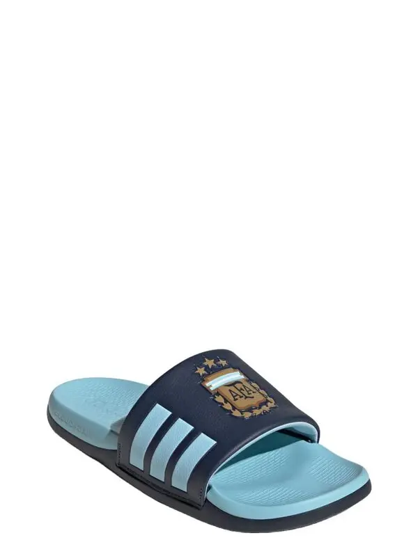Adidas Adilette Comfort 2.0 Argentina Slides - Night Navy / Dark Football Gold / Icey Blue