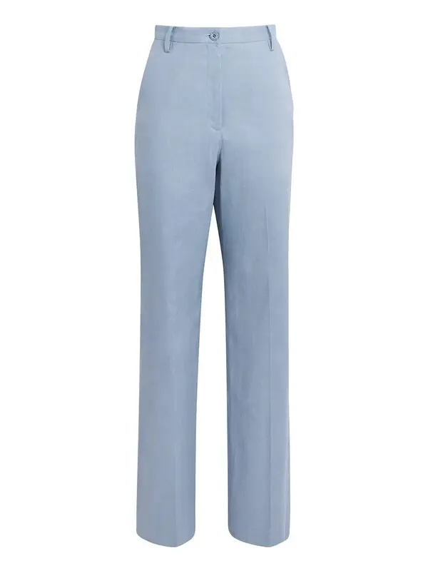 Claudie Pierlot Linen-cotton Straight Trousers - Blue