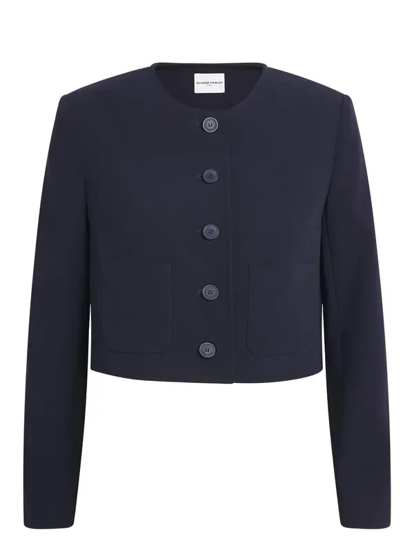 Claudie Pierlot Round-neck Cropped Cardigan - Blue