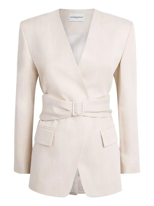 Claudie Pierlot Kimono-collar Tailored Jacket - White