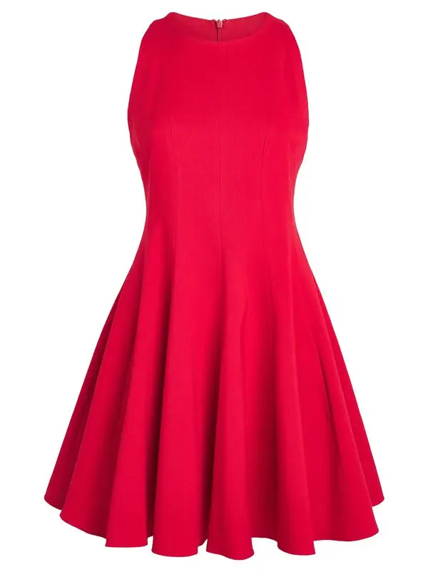Maje Linen-blend Mini Fit & Flare Dress - Red