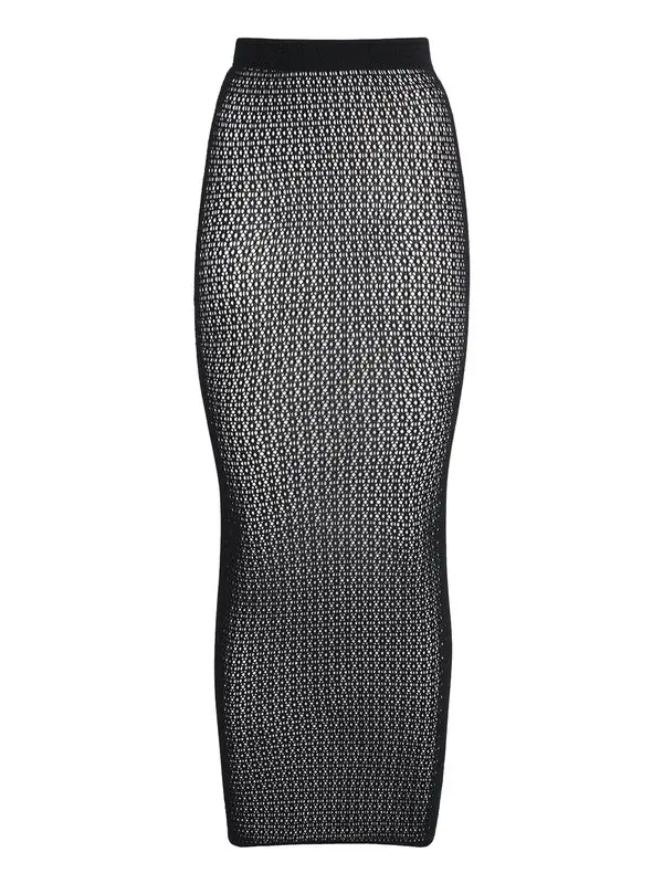 Wolford Daisy Net Midi Skirt - Black