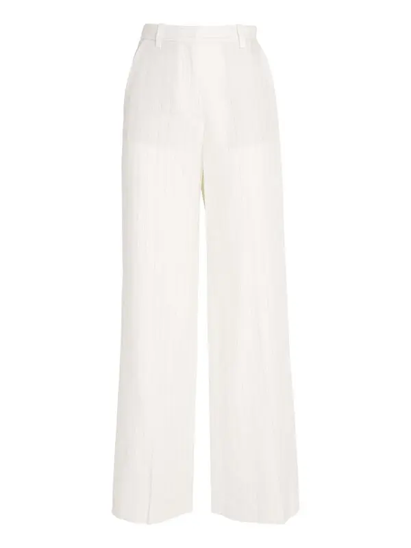 Maje Stripe Wide-leg Trousers - White