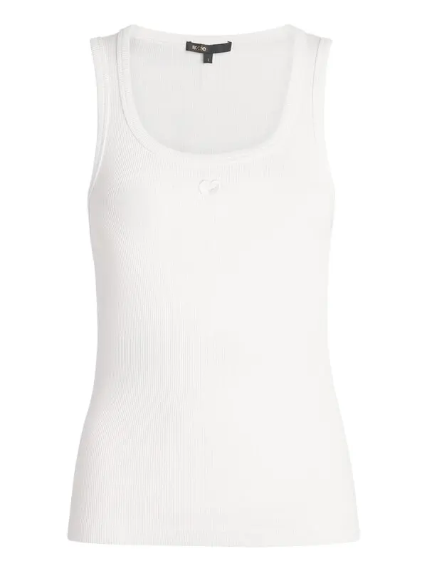 Maje Stretch-cotton Logo Tank Top - White