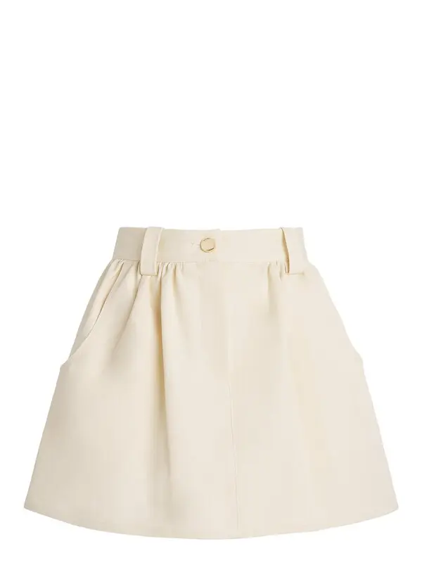 Maje A-line Cotton Canvas Skort - White