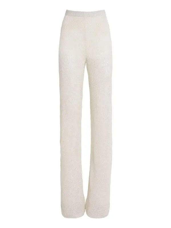 Fabiana Filippi Sequin-embellished Crochet Trousers - Ivory