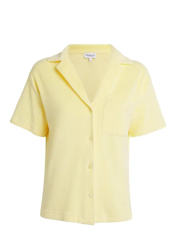 Hunza G Towelling Resort Shirt - Yellow