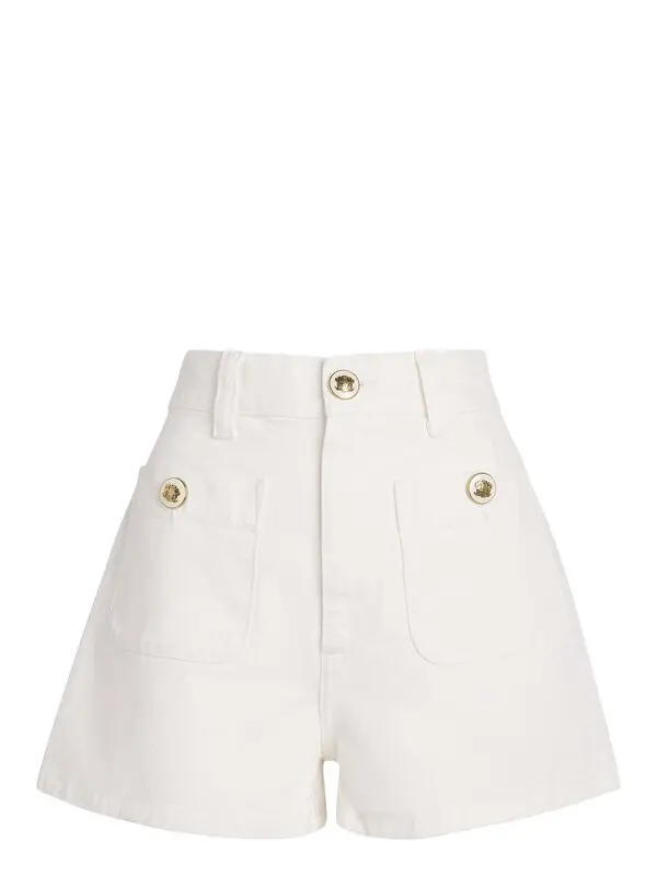 Sandro Denim High-waisted Shorts - Beige