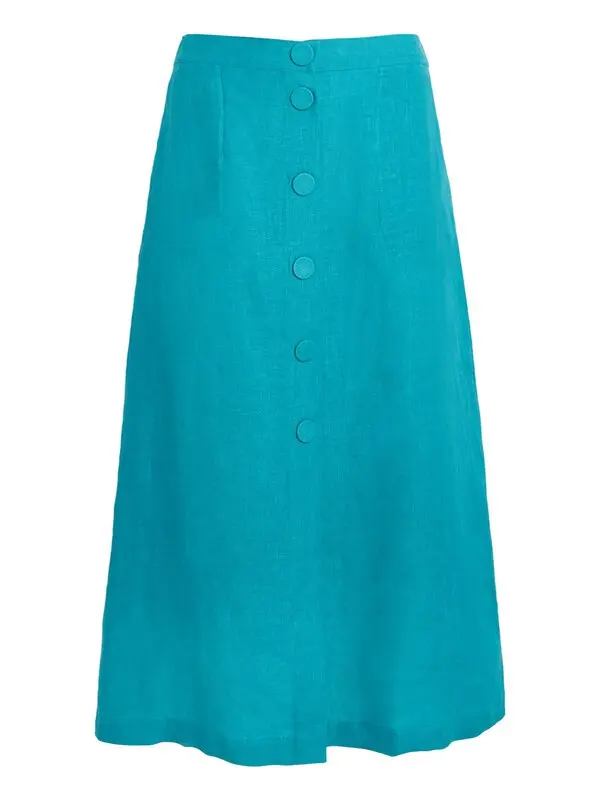 ERES Linen Amusante Midi Skirt - Blue