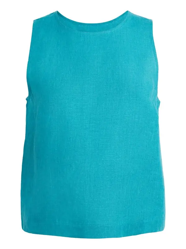 ERES Linen Sleeveless Ravie Blouse - Blue