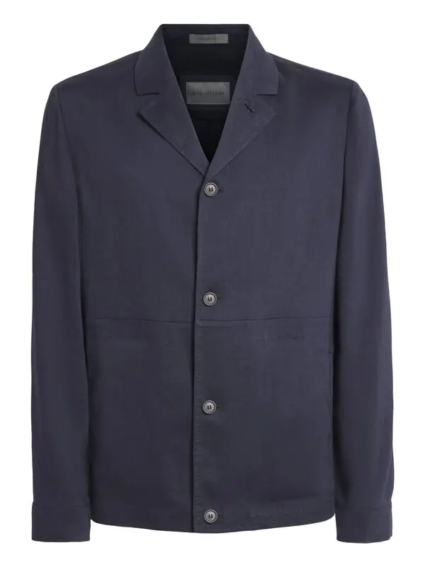 Corneliani Linen-wool Overshirt - Navy