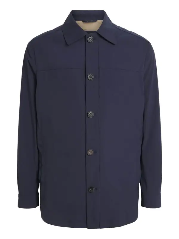 Corneliani Virgin Wool-blend Overshirt - Navy