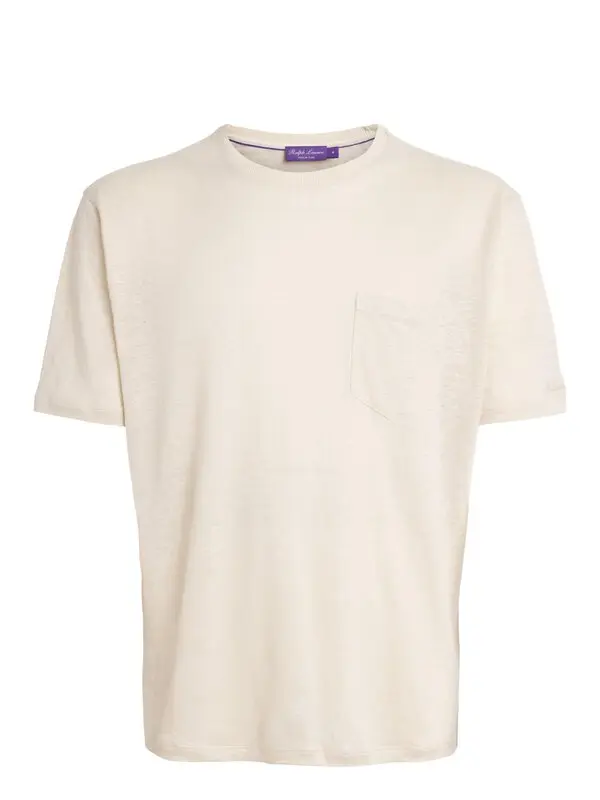 Ralph Lauren Purple Label Linen Pocket T-shirt - Ivory