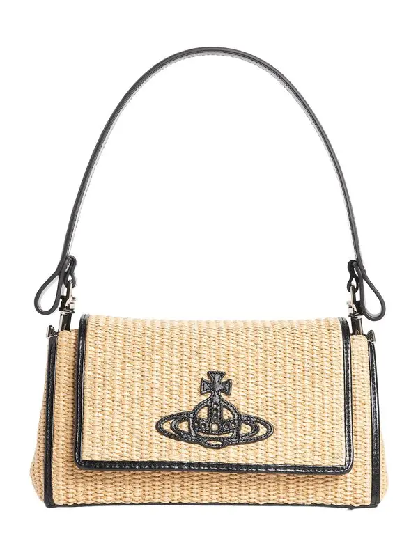 VIVIENNE WESTWOOD Medium Raffia Hazel Shoulder Bag - Beige