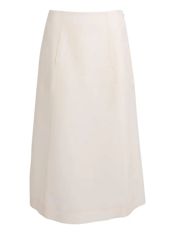 Bite Studios Sharp A-line Midi Skirt - Ivory
