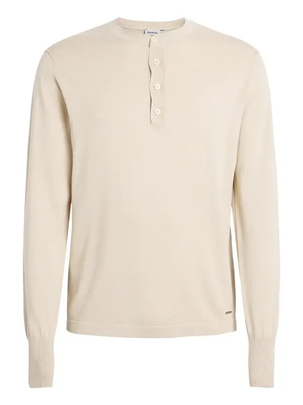 Simkhai Silk-blend Dolton Henley T-shirt - Beige