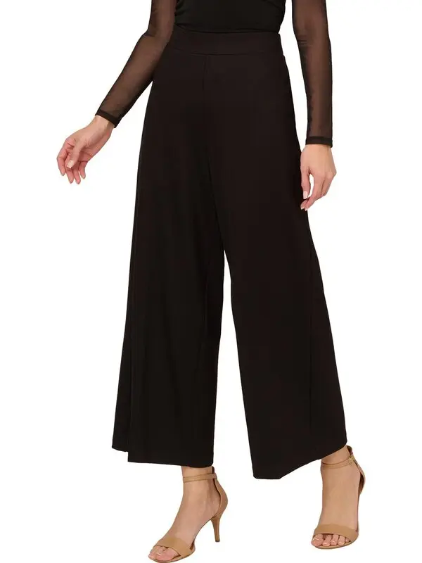 Adrianna Papell Ponte Knit Wide-leg Pants - Black