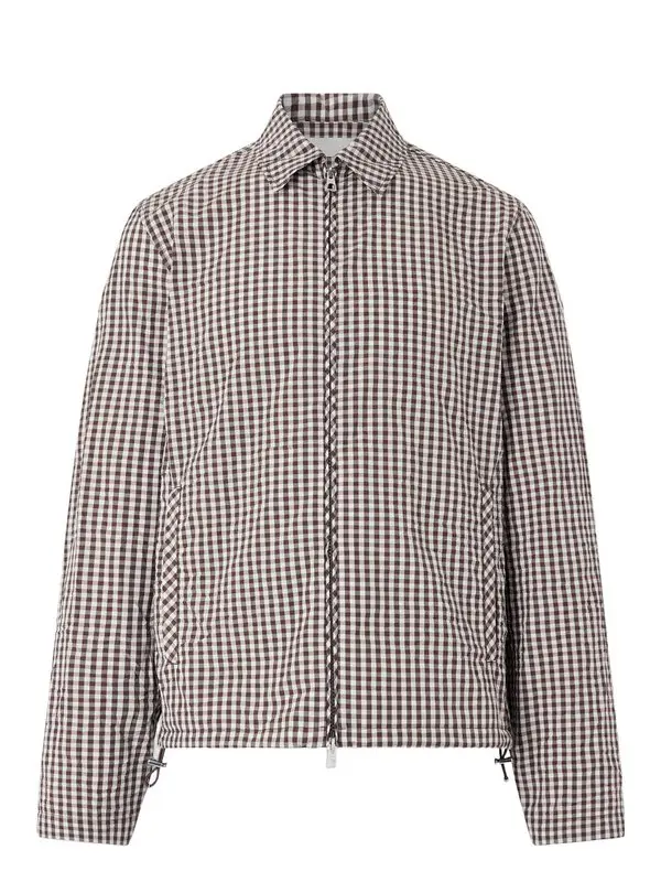 Moncler Checked Cotton-blend Jacket - Neutrals