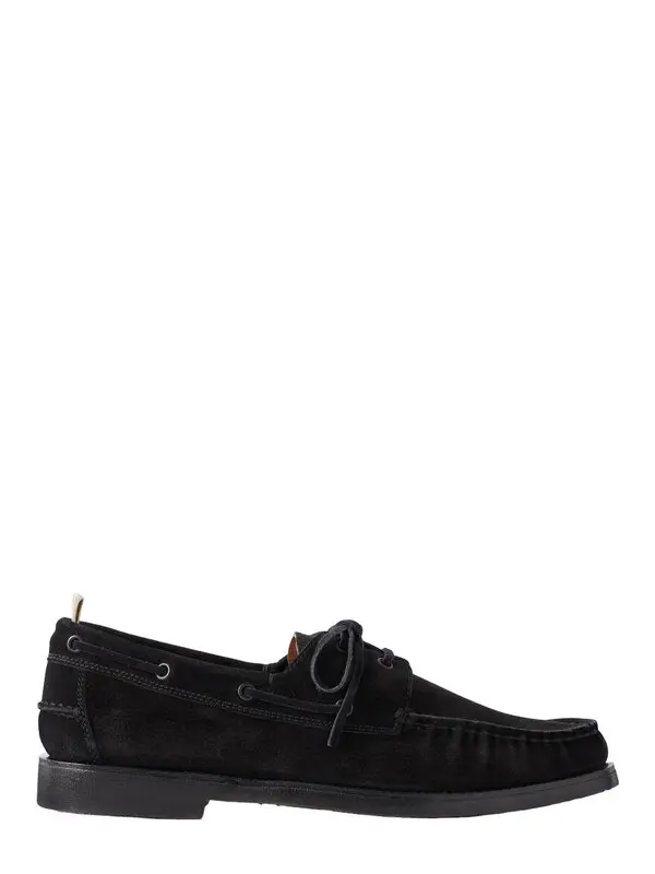 Officine Creative Balfron Suede Boat Shoes - Black
