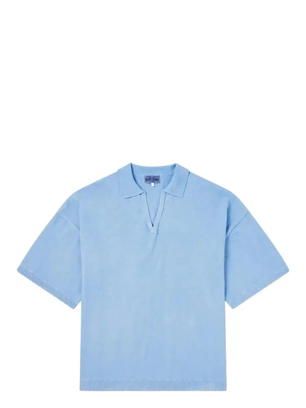 Blue Blue Japan Knitted Polo Shirt - Blue