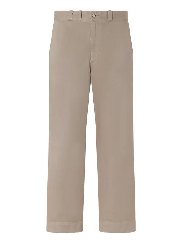 A.PRESSE Wide-leg Cotton-twill Trousers - Beige