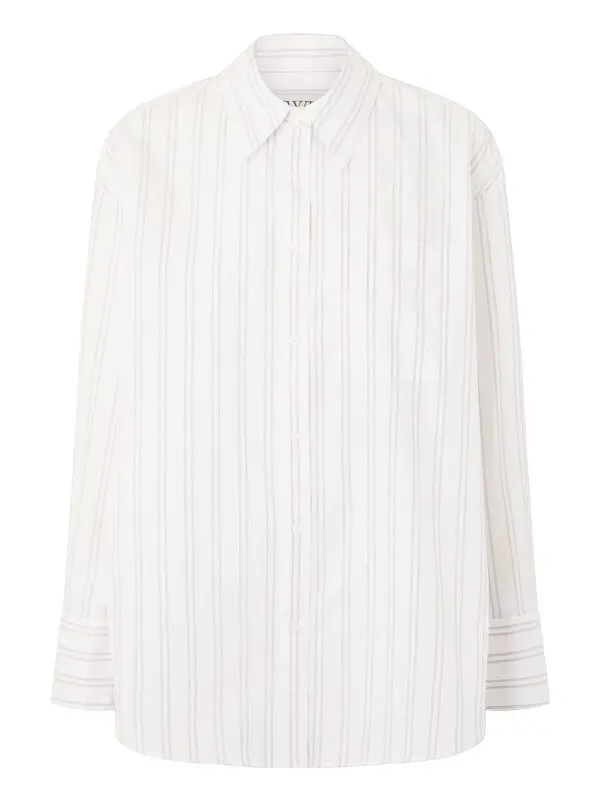 TWP Big Joe Striped Cotton-poplin Shirt - White