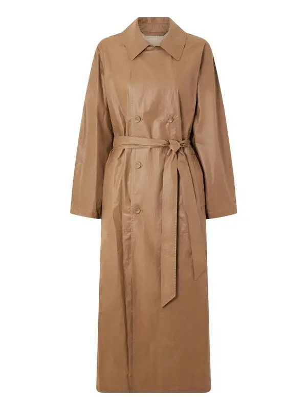 TWP Double-breasted Coated Cotton-canvas Trench Coat - Neutrals