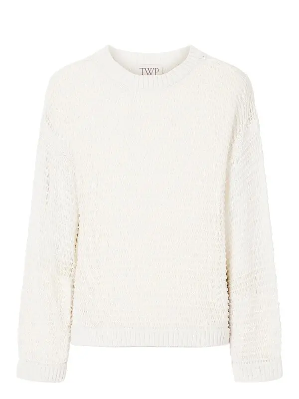 TWP Kashy Open-knit Sweater - White