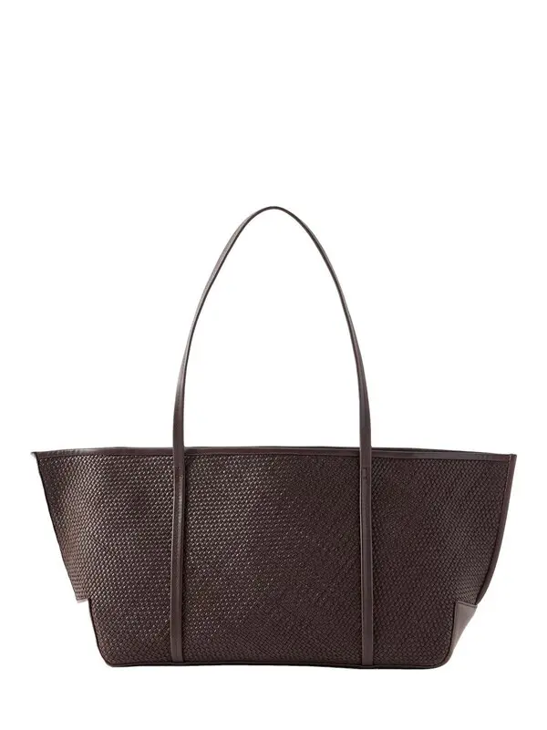 ST. AGNI Bateau Woven Leather Tote Bag - Brown
