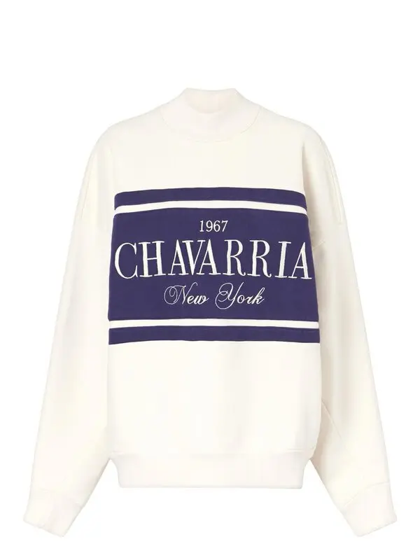 WILLY CHAVARRIA Oversized Striped Cotton-jersey Sweater - White