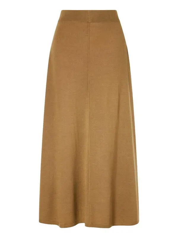 TWP Merino Wool And Silk-blend Midi Skirt - Neutrals