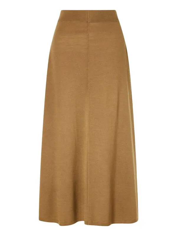 TWP Merino Wool And Silk-blend Midi Skirt - Sand