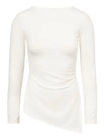 REFORMATION Margot Split-seam Stretch-jersey Top - Fior Di Latte