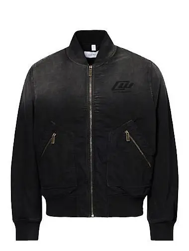 Off-White Cotton Bomber Jacket - Black