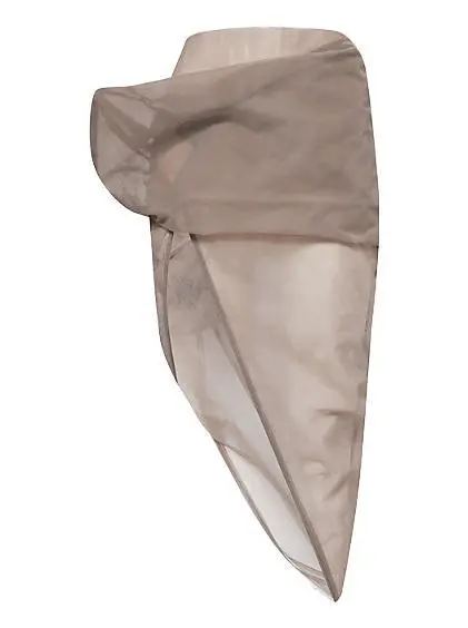 Rick Owens Draped Asymmetric Mesh Midi Skirt - Dust