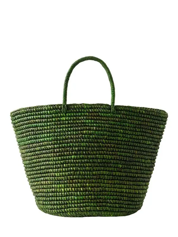 SENSI STUDIO Large Straw Tote - Green
